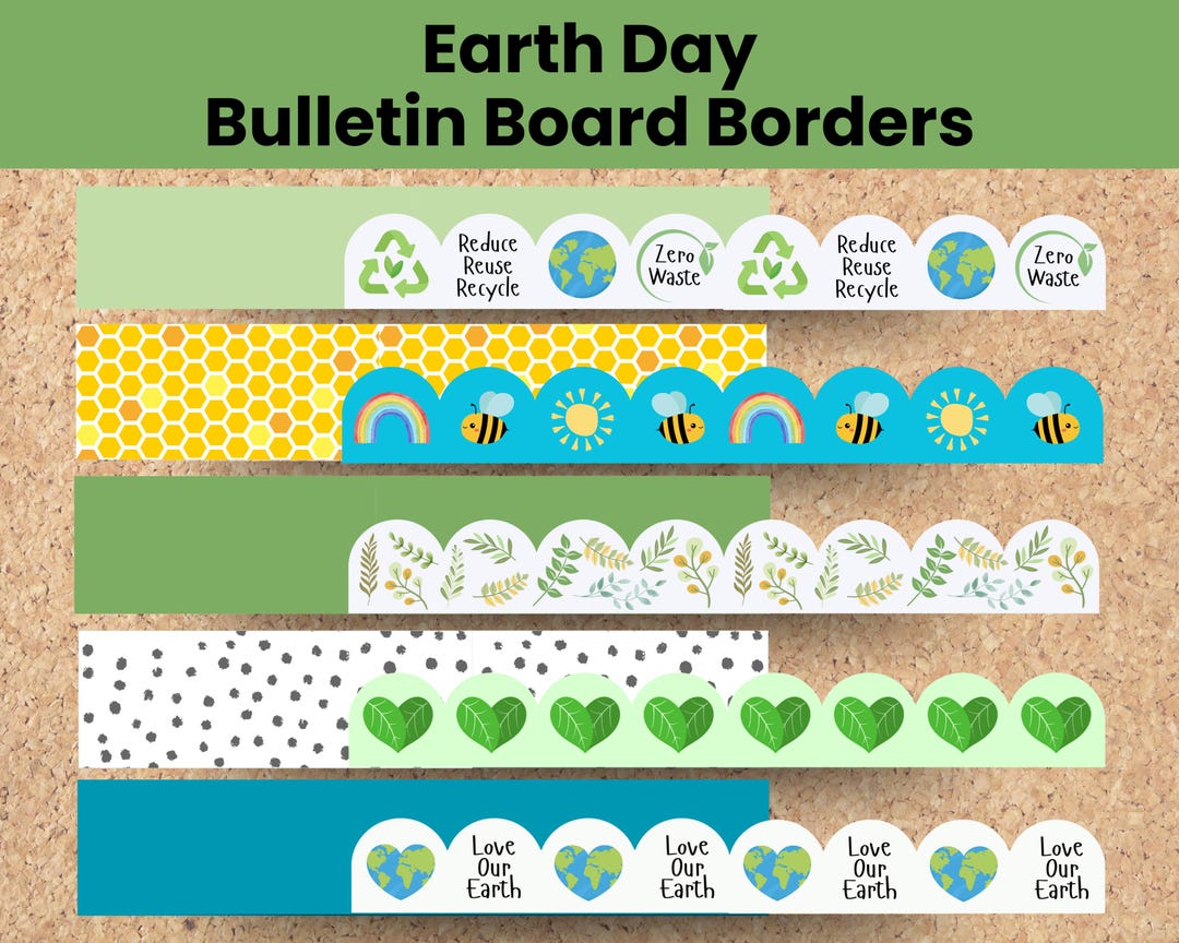 Earth Day Bulletin Board Borders, Earth Day Classroom Decor, Spring ...