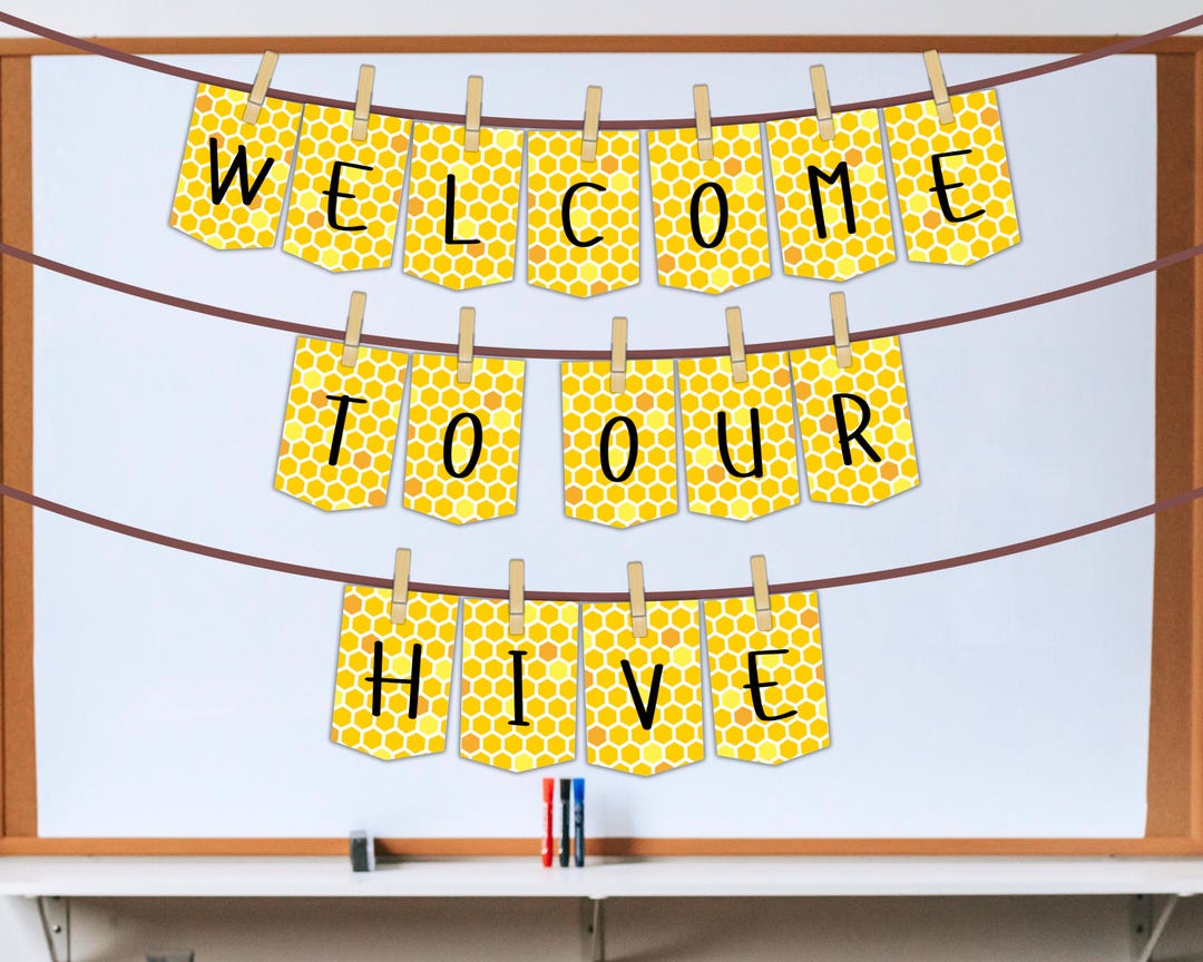 Welcome to Our Hive Banner, Back to School Classroom Bulletin Board ...