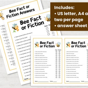Bee Fact or Fiction Game, Printable Honeybee Game for Kids and Adults ...