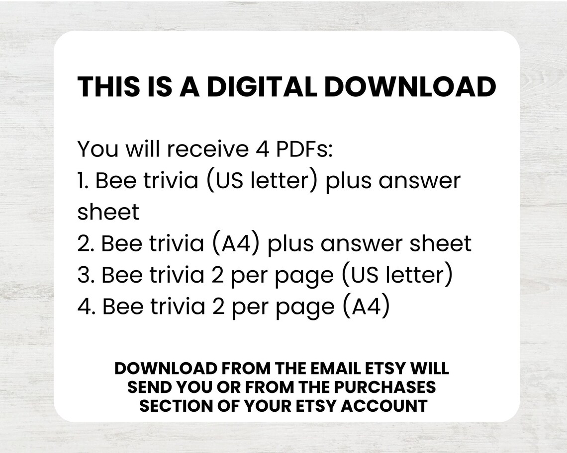 Bee Trivia Game, Printable Honeybee Trivia Game for Kids and Adults ...