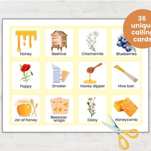 Bee Bingo Game, 50 Printable Bingo Cards, Bee Birthday Party Game, Bee ...