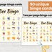 Bee Bingo Game, 50 Printable Bingo Cards, Bee Birthday Party Game, Bee ...