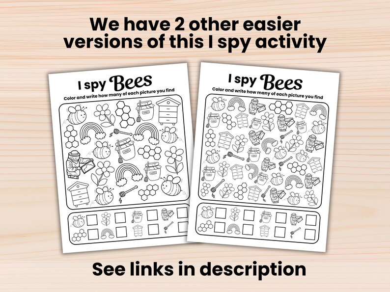 I Spy Coloring Page, I Spy Counting Activity Sheet, Bee I Spy Activity ...