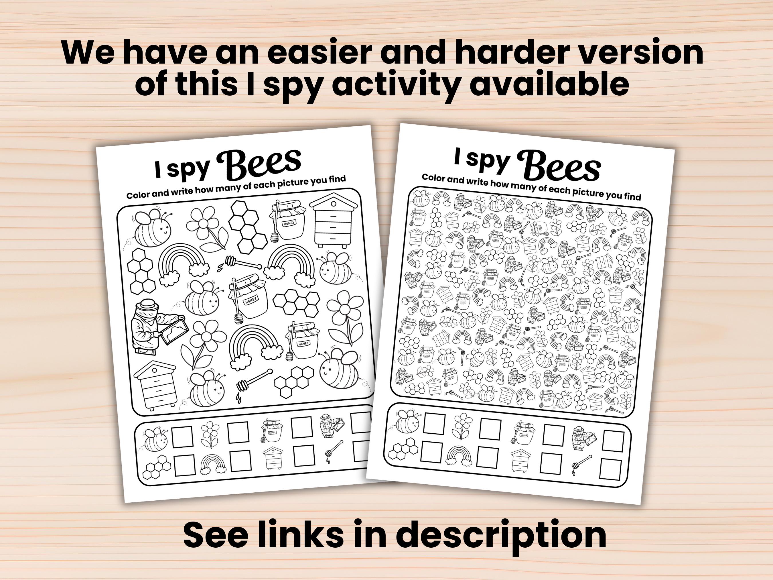 Bee I Spy Activity, Bee I Spy Game, I Spy Coloring Pages, Bee Party ...