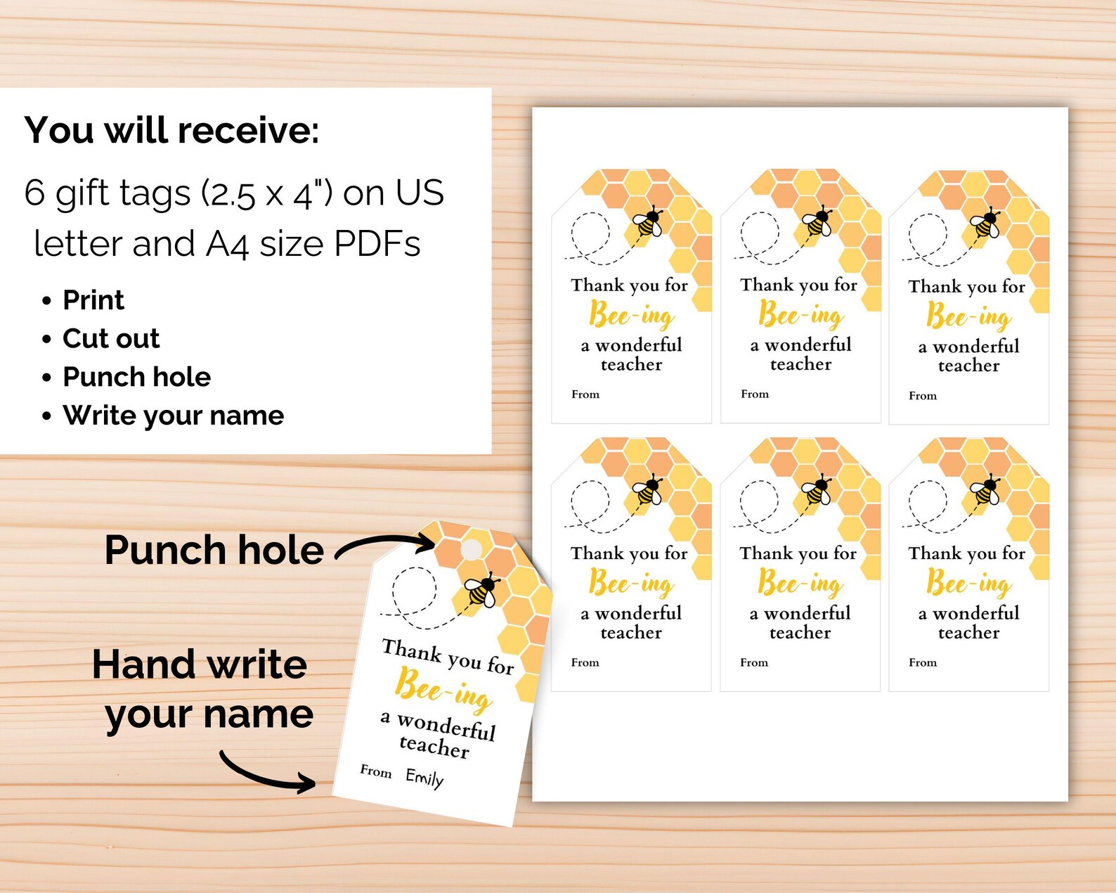 Teacher Appreciation Gift Tags Printable, Thank You for Beeing a ...