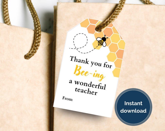 Thank You for BEEING a Great Teacher Tag - Etsy Canada