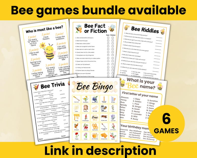 Bee Trivia Game, Printable Honeybee Trivia Game for Kids and Adults ...