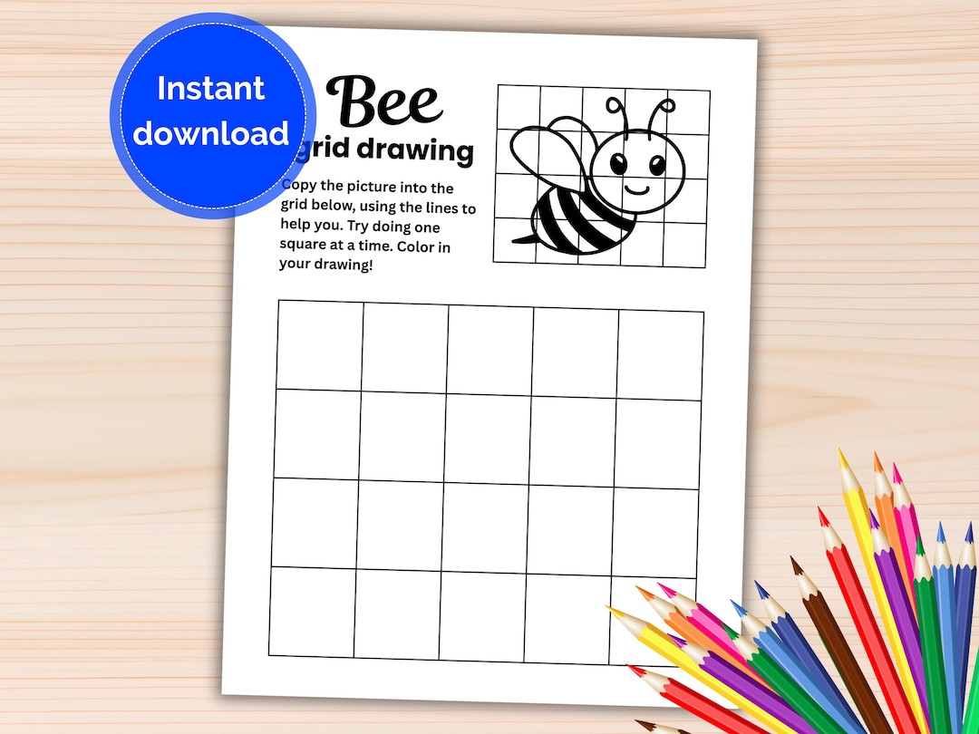 Grid Drawing Activity for Kids Printable, Drawing and Coloring Page ...