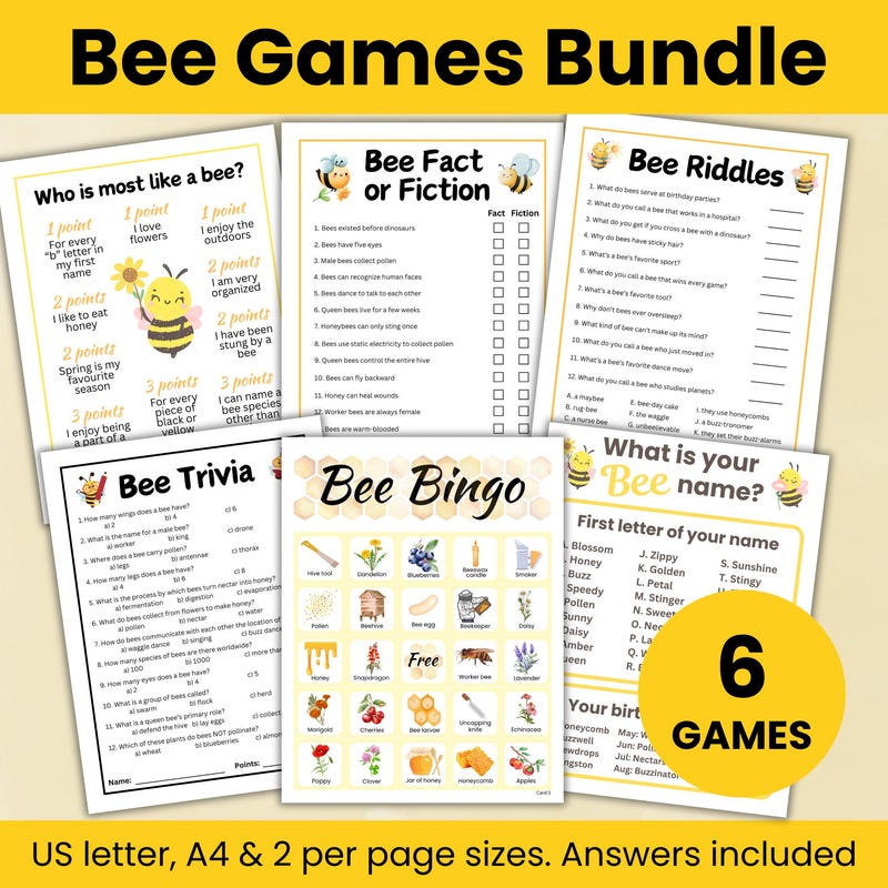 Bee Trivia Games - Etsy
