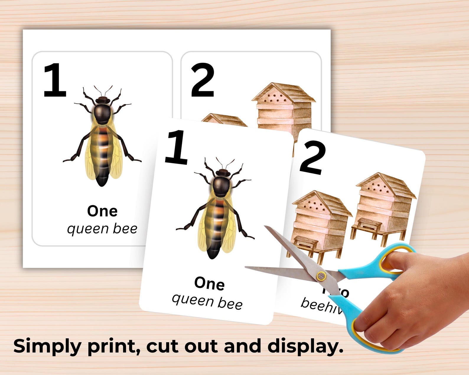 Number Flashcards Printable 1-20, Use for Homeschool, Preschool, Bee ...