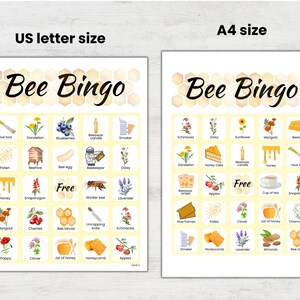 Bee Bingo Game, 50 Printable Bingo Cards, Bee Birthday Party Game, Bee ...