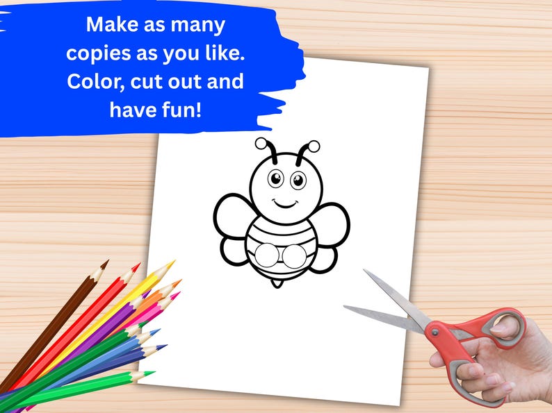 Paper Cut and Color Craft for Kids, Bee Paper Finger Puppet, School ...