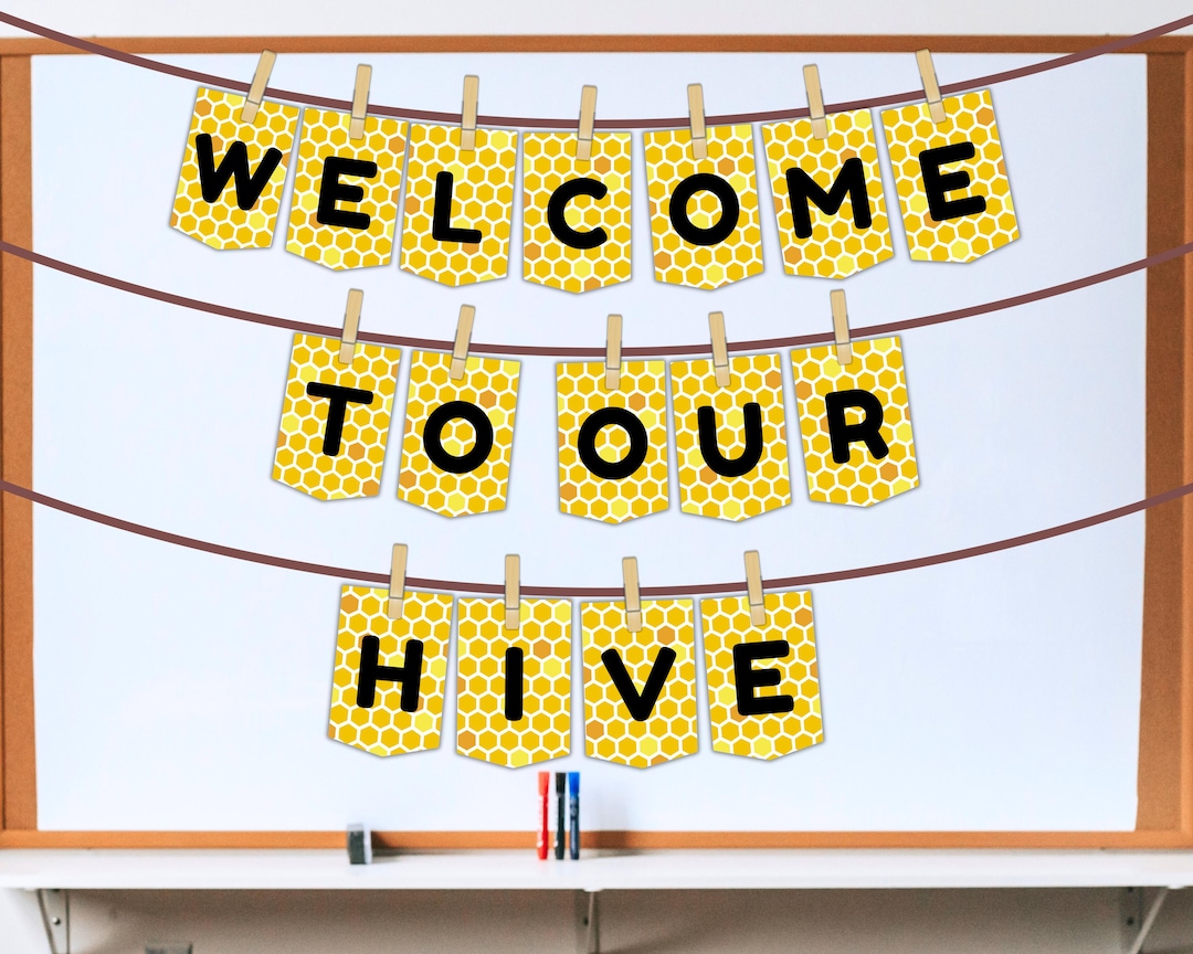 Welcome to Our Hive Banner, Back to School Classroom Bulletin Board ...