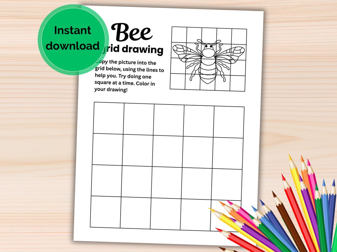 Grid Drawing Activity for Kids Printable, Drawing and Coloring Page ...