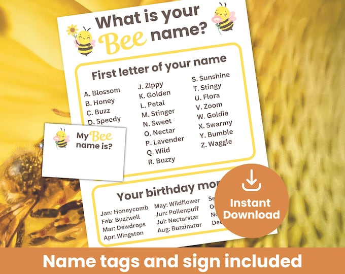 Bee Bingo Game, 50 Printable Bingo Cards, Bee Birthday Party Game, Bee ...