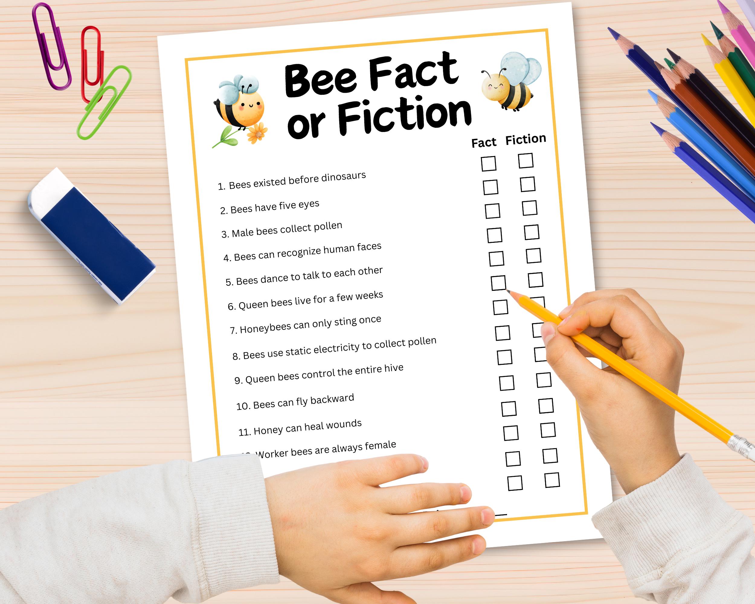 Bee Fact or Fiction Game, Printable Honeybee Game for Kids and Adults ...