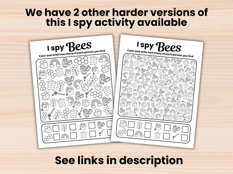 I Spy Printable Activity, Bee I Spy Game, I Spy Printable Coloring ...