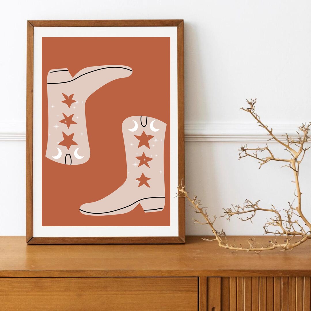 Cowboy Boot Wall Art - Etsy