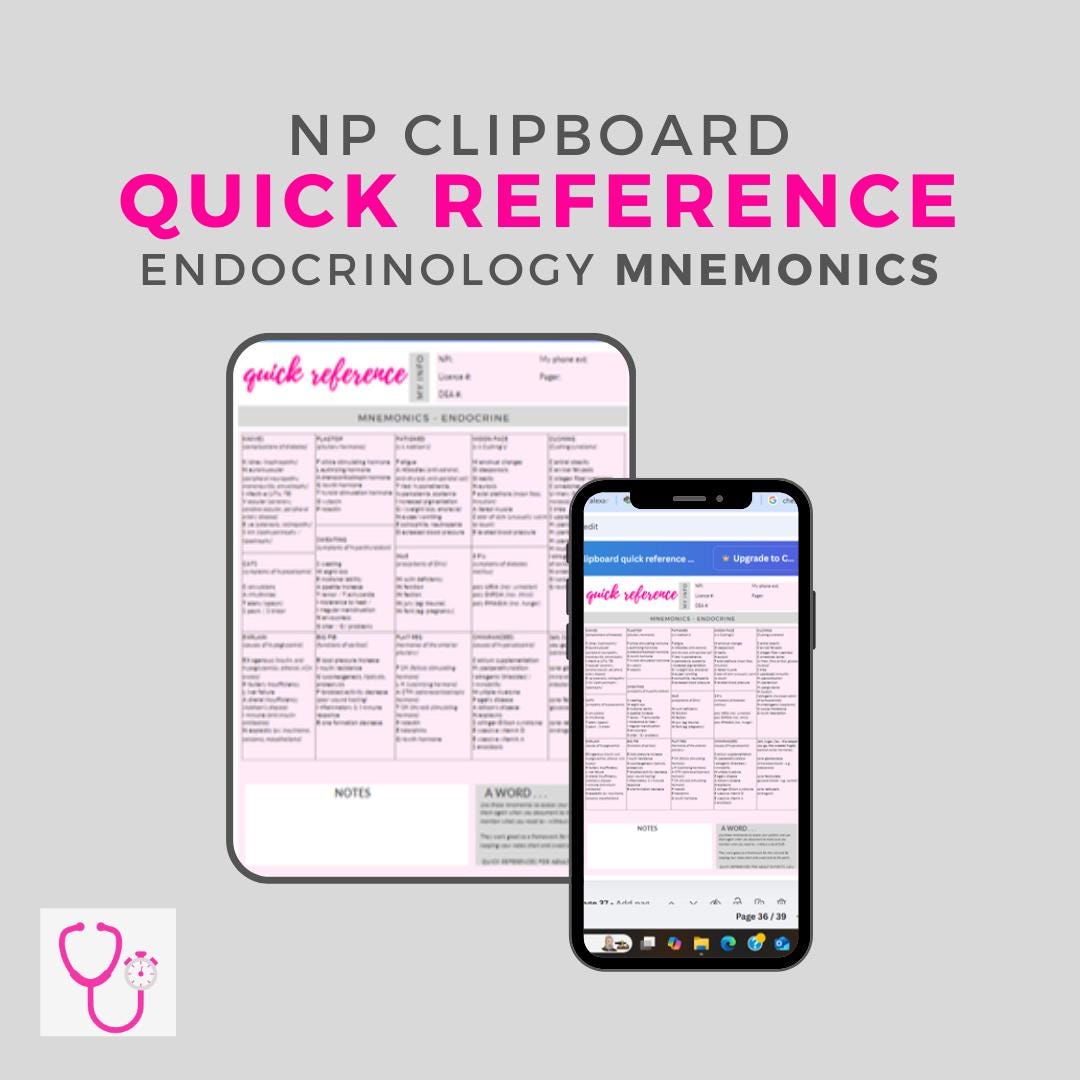 Nurse Practitioner | ENDOCRINE Mnemonics | Clinical Quick Reference ...