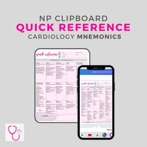 Nurse Practitioner | CARDIOLOGY Mnemonics | Clinical Quick Reference ...