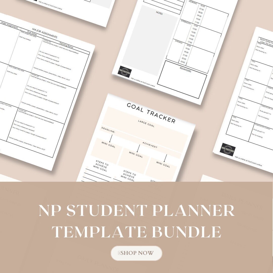 NP Student Planner - Day/week/month/year at a Glance, Clinical Rotation ...