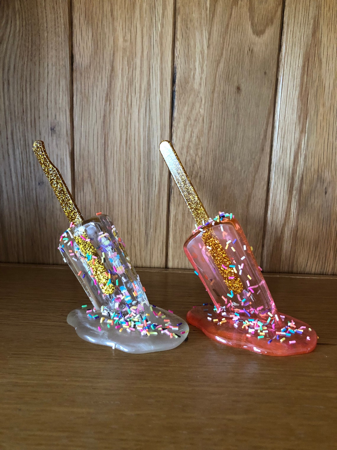 Melting Resin Ice Lolly Sculpture Ornament Two Colours to Choose - Etsy