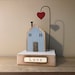Wooden House With Red Heart and love Lettered to the Front - Etsy