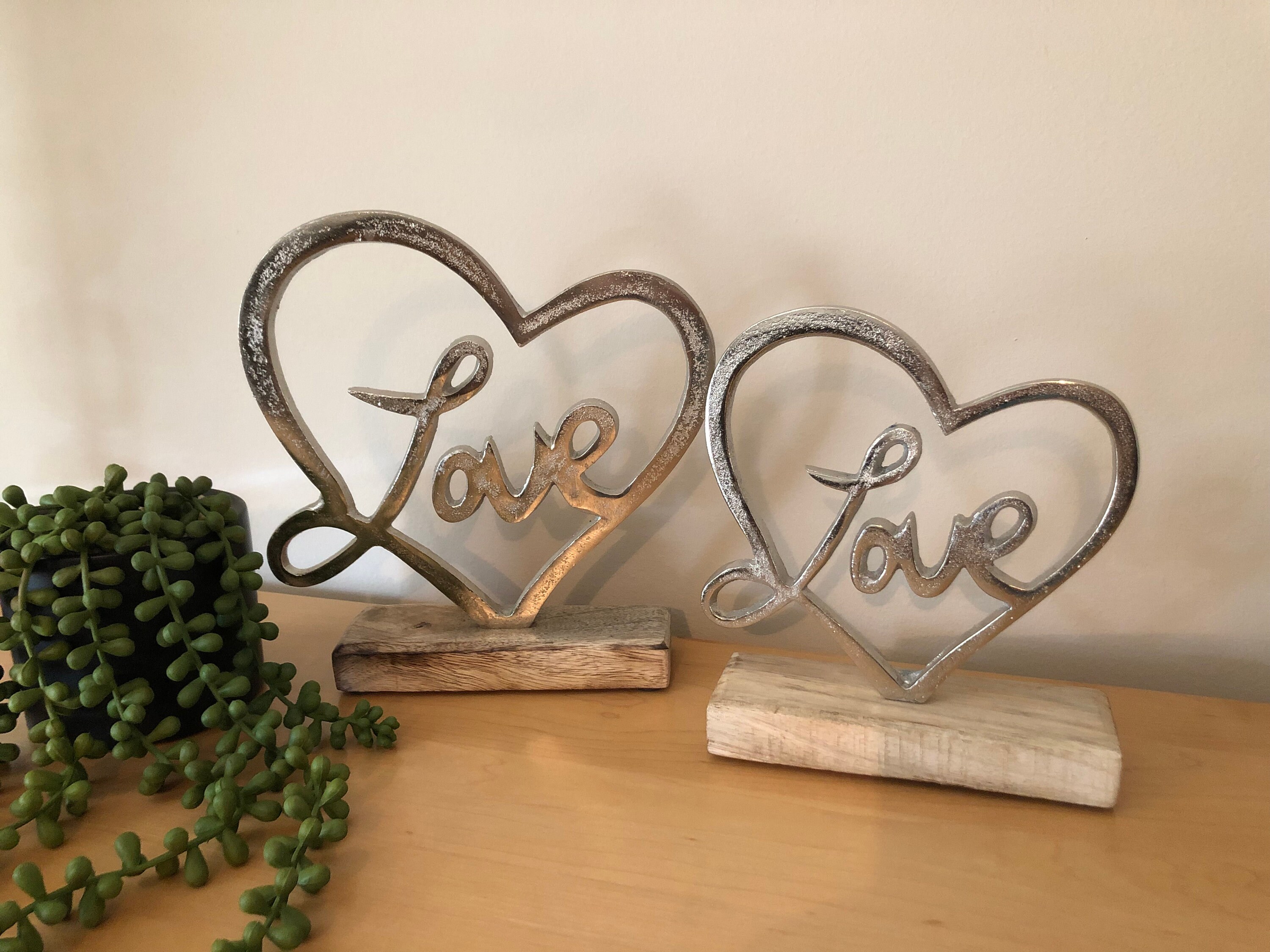 Aluminium Metal Display Heart With 'love' Wording to - Etsy UK