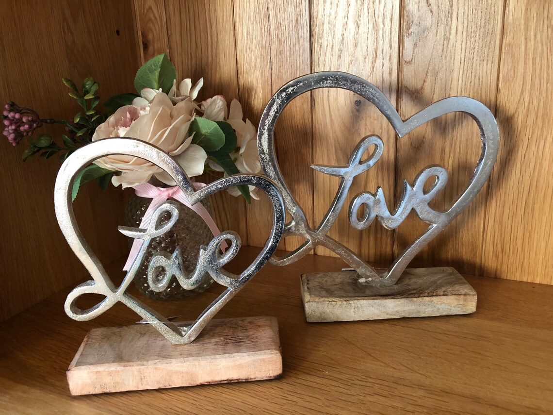 Aluminium Metal Display Heart With 'love' Wording to - Etsy UK