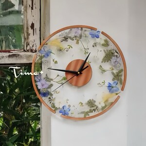 12'' Custom Resin Flower Wall Clock, Wall Clock Unique, Made to Order ...