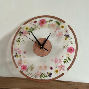 12'' Custom Resin Flower Wall Clock, Wall Clock Unique, Made to Order ...