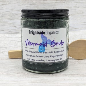 Mermaid Body Scrub With Dead Sea Salts & Kelp | All Natural Detox Body ...