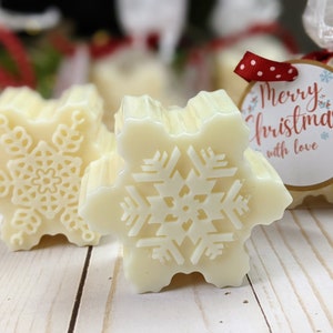 6 Organic Gift Wrapped Snowflake Soaps | Christmas Soap | Holiday Soap ...