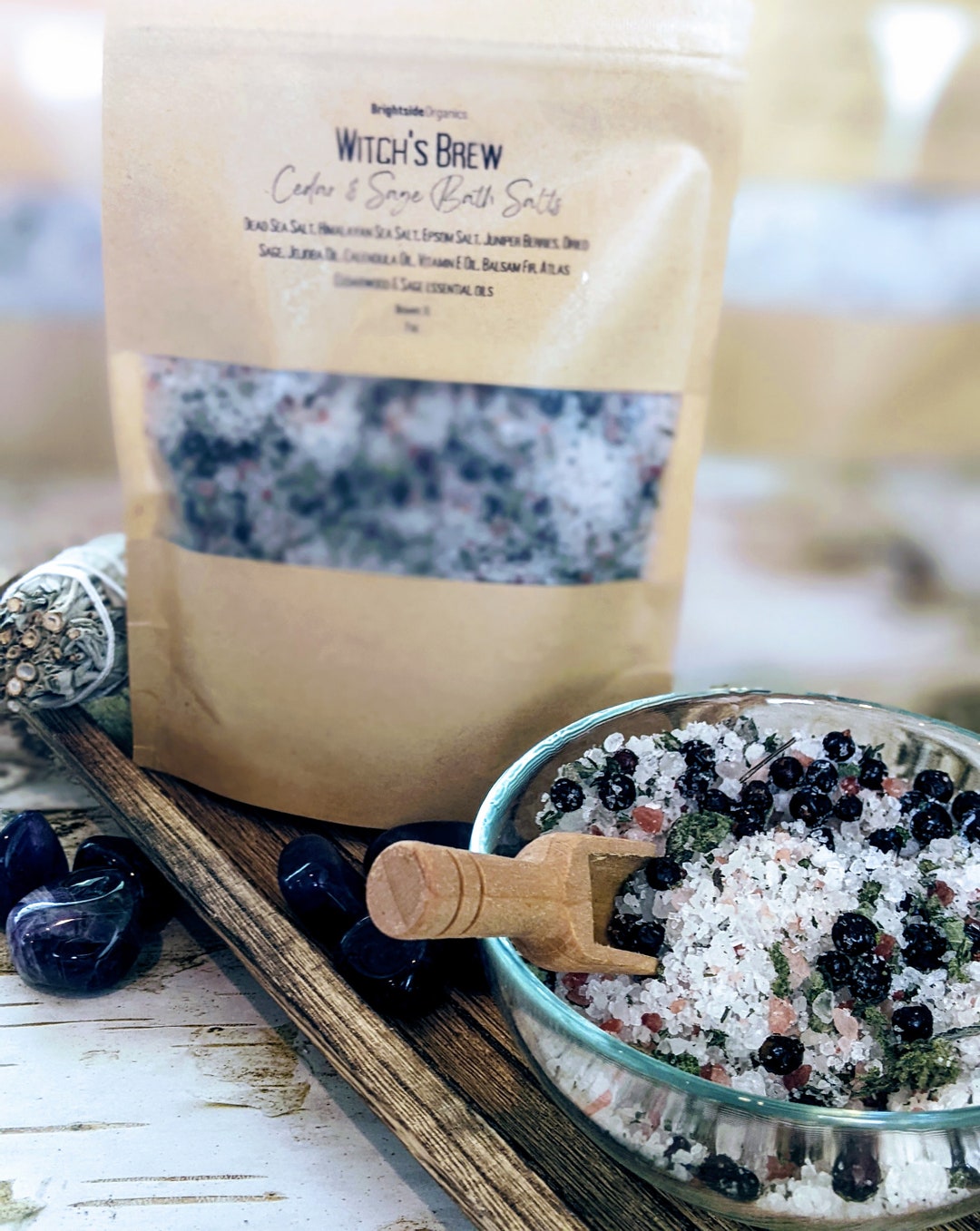 Witch's Brew Bath Salts | Healing Bath Salt With Herbs | Cedar & Sage ...
