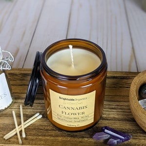 Cannabis Flower Candle Weed Scented Candle Funny Pothead Gift Marijuana ...