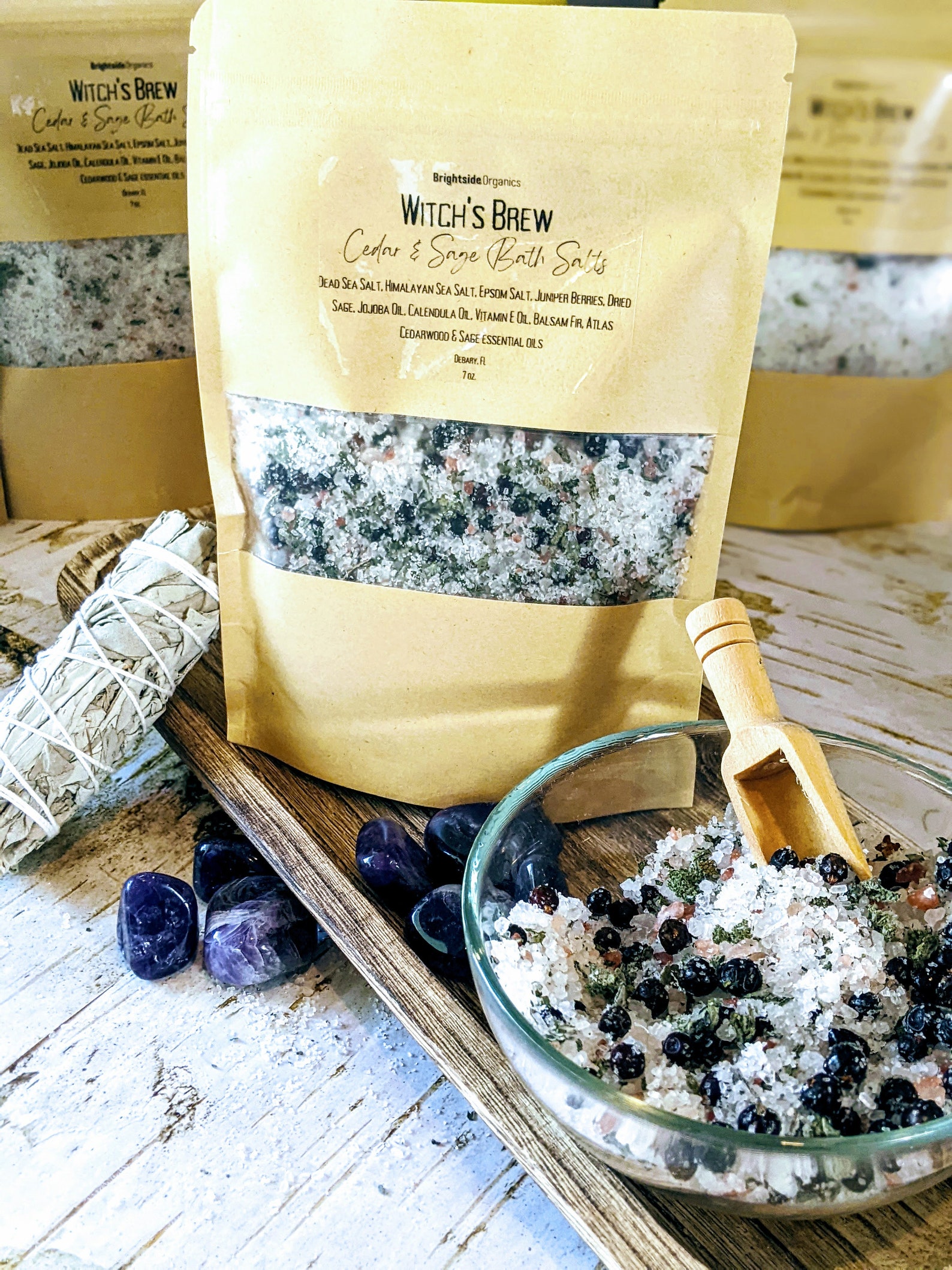 Witch's Brew Bath Salts | Healing Bath Salt With Herbs | Cedar & Sage ...