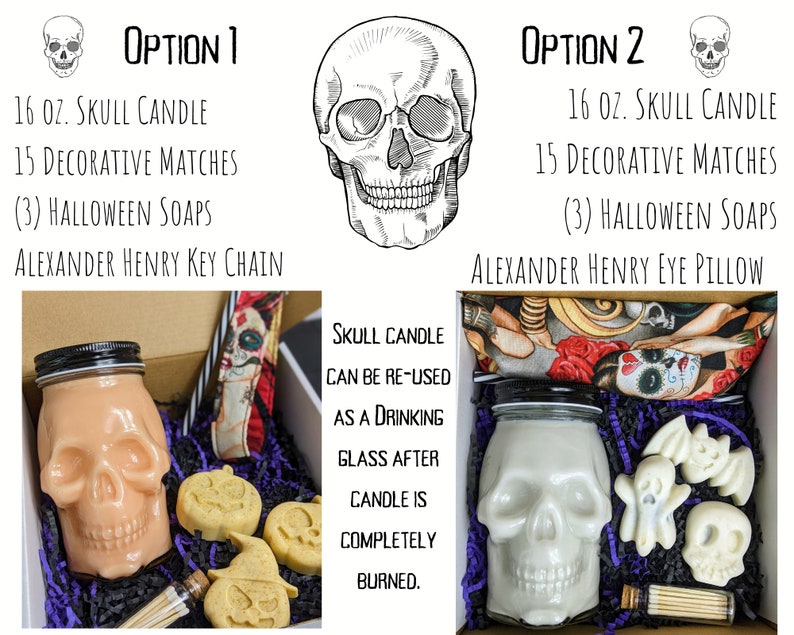 Skull Candle Gift Box | Halloween Pamper Hamper | Spooky Box Halloween ...