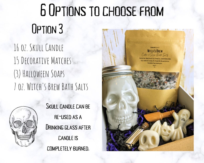 Skull Candle Gift Box Halloween Pamper Hamper Spooky Box - Etsy