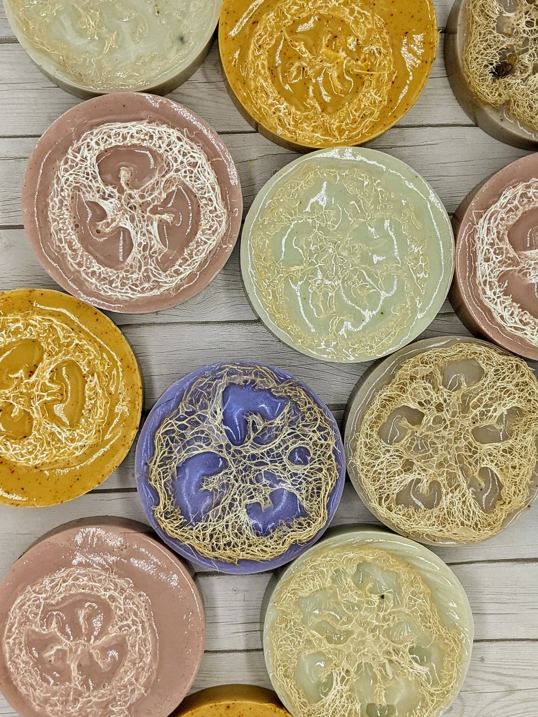 Exfoliating Goats Milk Loofah Soap Holiday Scents | Handcrafted Luffa ...