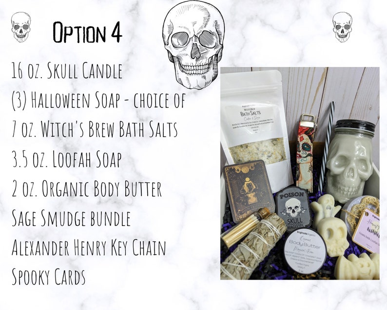 Skull Candle Gift Box Halloween Pamper Hamper Spooky Box - Etsy