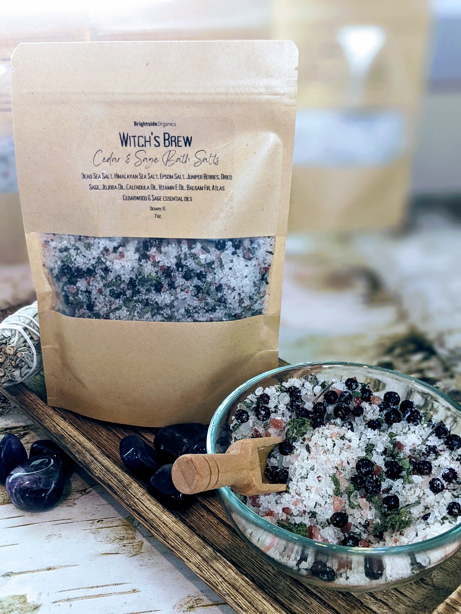 Witch's Brew Bath Salts | Healing Bath Salt With Herbs | Cedar & Sage ...