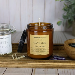 Cannabis Flower Candle Weed Scented Candle Funny Pothead Gift Marijuana ...