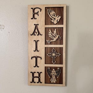 Faith Wall Decor | Christian Wooden Art | Religious Home Decor | Cross ...