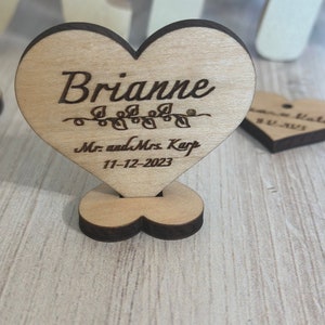 Heart Shape Place Settings With Stand, Personalized Wedding Name Plates ...