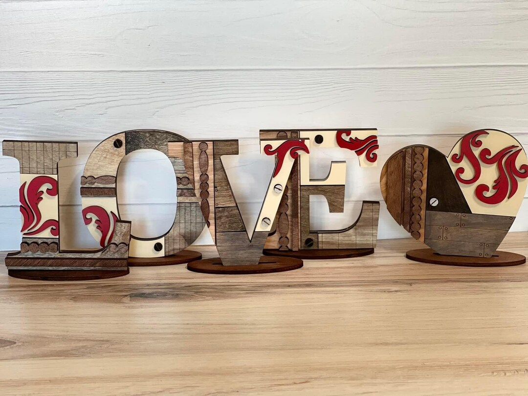 Vintage, Rustic Letters, Standing Letters, Rustic Words, Anniversary ...