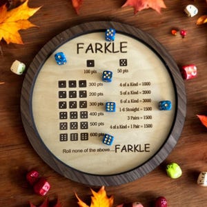 Custom Wooden Farkle Board| Family Game Night| Gift for Game Lover - Etsy