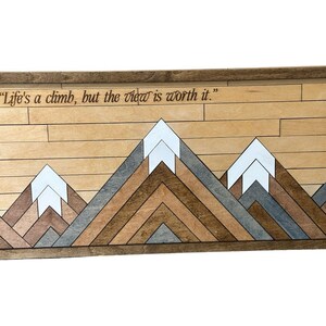 Mountain Landscape Wall Art Rustic Wood Sign Housewarming Gift ...