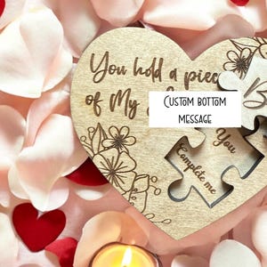 Personalized Valentine Gift for Her or Him| Puzzle Piece Heart - Etsy