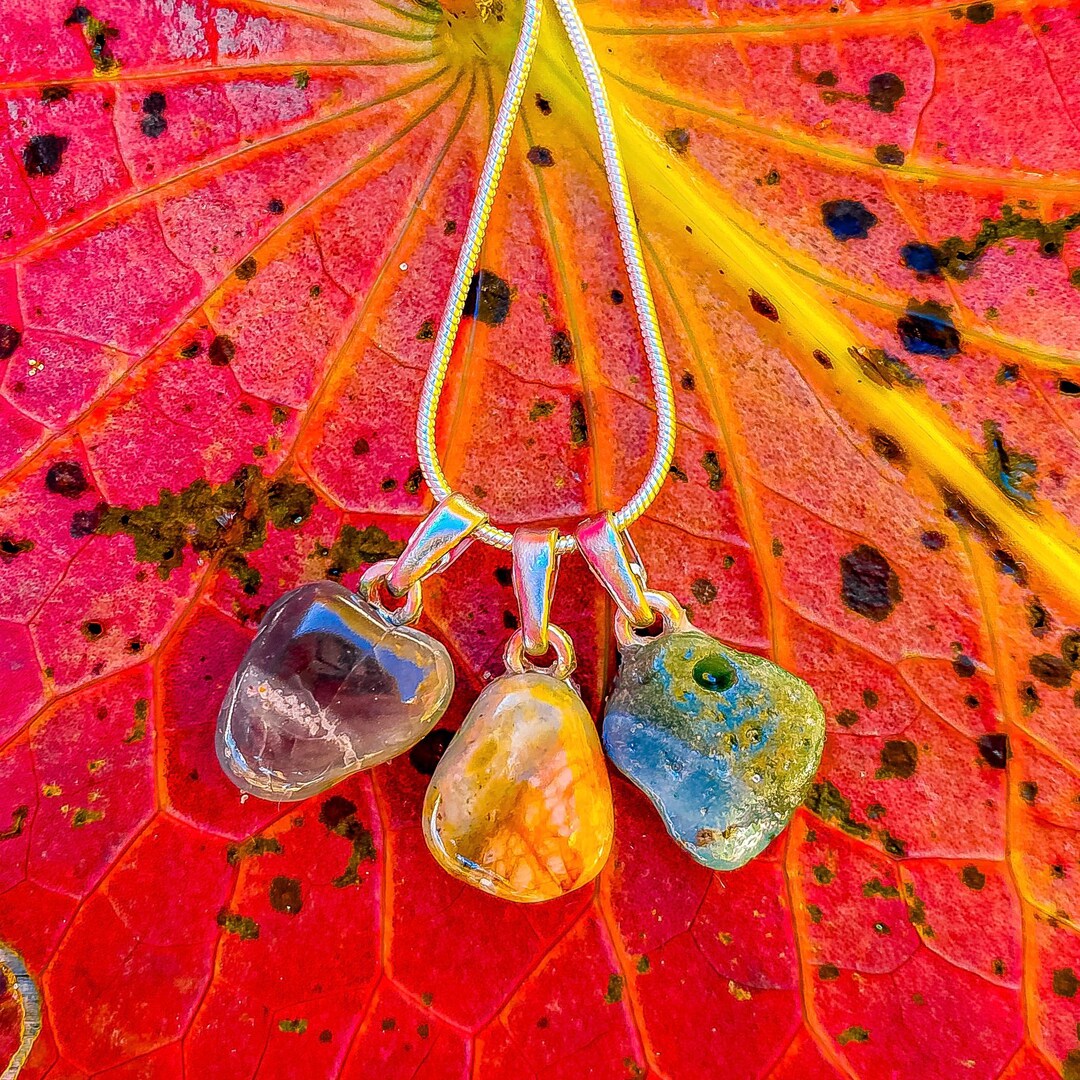 Fall 015: Purple Slag + Lake Michigan Stone + Leland Blue Necklace by ...