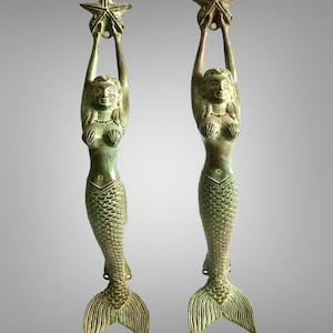 Bronze Mermaid Door Handle, Door Decoration, Unique Door Handdle, 1 ...